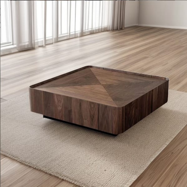 JAISWAY Light Luxury Modern Square Coffee Table with Drawers - Bed Bath ...