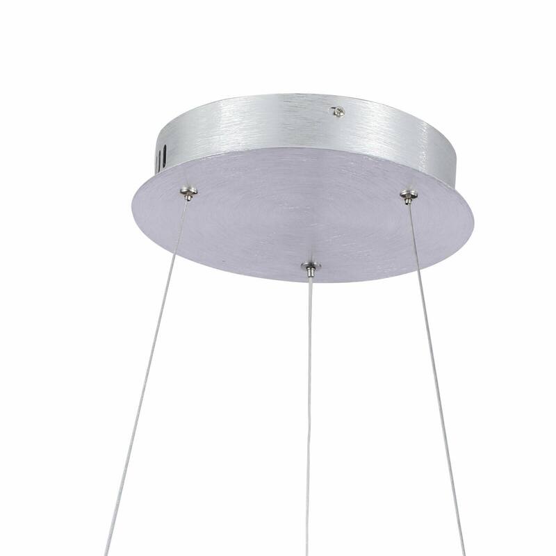 18" Modern 3-Light LED Brushed Nickle Spiral Pendant Light Chandelier ...