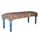 Sevita Colorful Chindi Bench with Blue Legs16"W x 47"L x 18"H - Bed ...