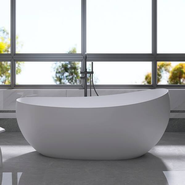 Tubcraft 63'' Freestanding Tub Solid Surface Bathtub - Bed Bath ...