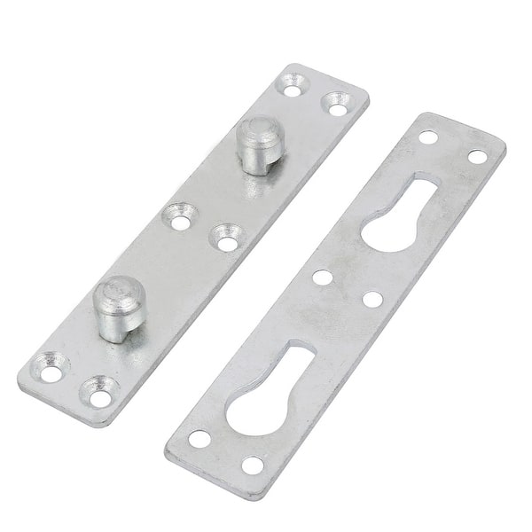 5-inch Length No-Mortise Bed Hinge Rail Bracket 2 Sets - Silver Tone ...
