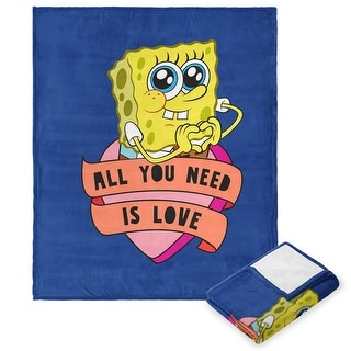 Nickelodeon Spongebob Hearty Sponge Silk Touch Throw Blanket - Bed Bath ...