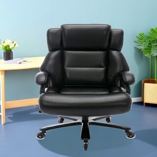 Faux Leather High Back Executive Office Chair with Armrests Lumbar ...