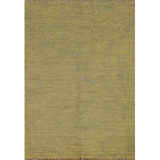 Yellow & Green Contemporary Gabbeh Foyer Rug Hand-Knotted Wool Carpet ...