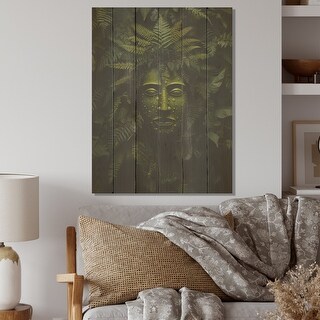 Designart "Modern Tribal Forest Mask" African Tribal Wood Wall Decor ...