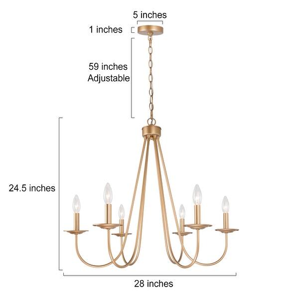 Rella Modern Glam 6-light Gold Chandelier Candlestick 28inch Wagon ...