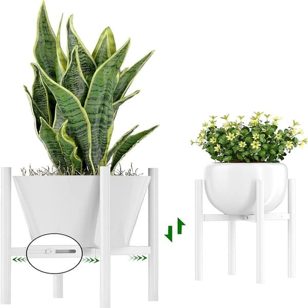 Adjustable Plant Pot Stand（White) - Bed Bath & Beyond - 39869656