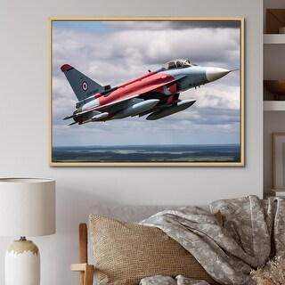 Designart "Military Fighter Jet I" Military Framed Wall Decor - Bed ...