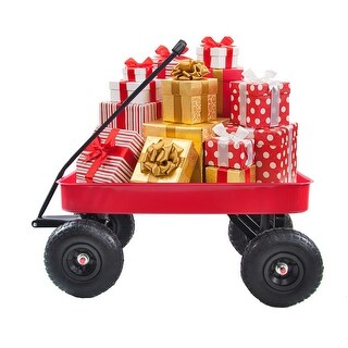 Modern Storage Wagon Garden Cart Grocery Cart with Pneumatic Tires Farm ...