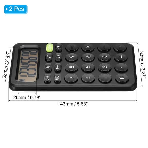 Desk Basic Cute Calculator 2pcs Battery Powered with 8 Digit Style 1 ...