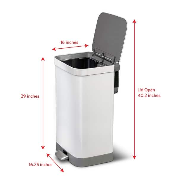 Glad All Stainless Steel Step-on Kitchen Trash Can, White - On Sale ...