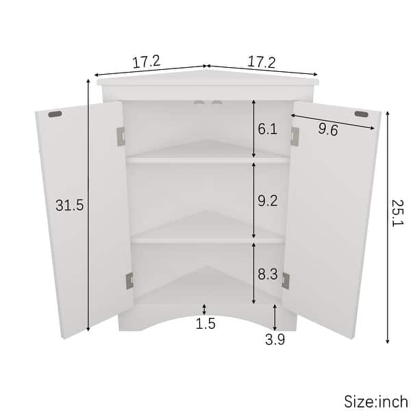 Triangle Bathroom Storage Cabinet with Adjustable Shelves - Bed Bath ...