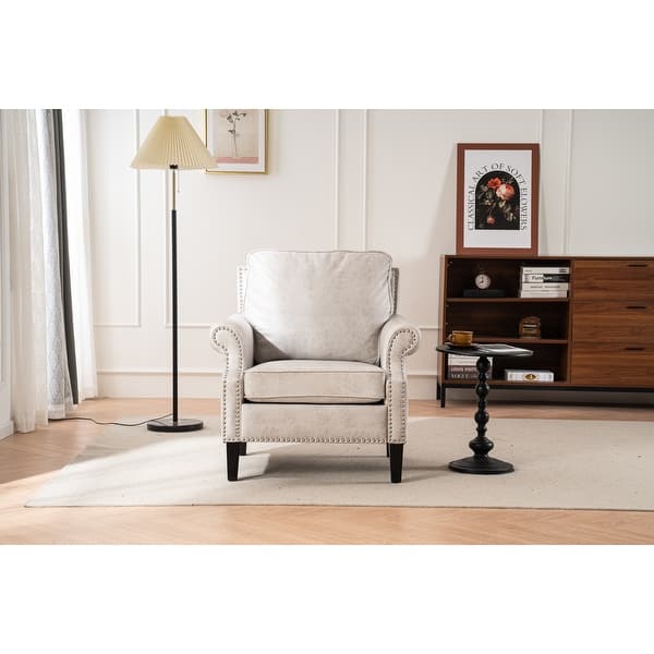 Modern Single Seat Sofa Chair, Leather Upholstery Accent Chairs with ...