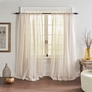 Hampton Stripe Sheer Window Curtain - Bed Bath & Beyond - 28773920