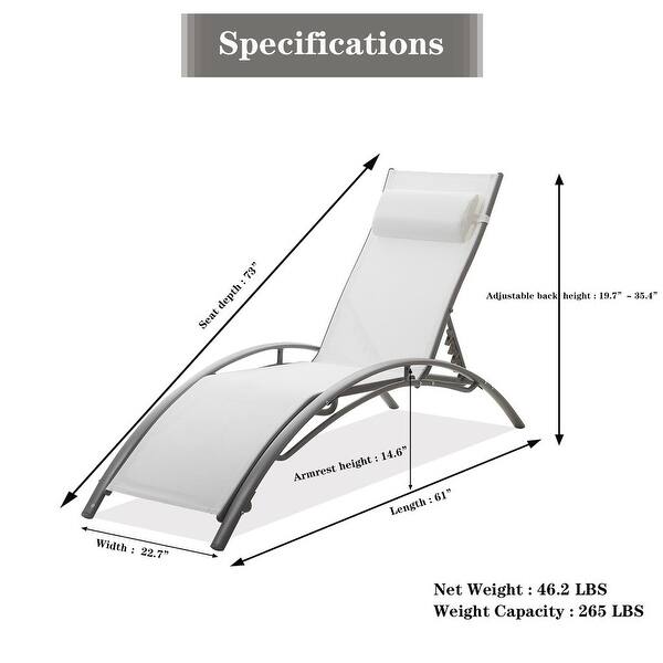 Zenova 2 Sets of Adjustable backrest iron Frames Outdoor recliners ...