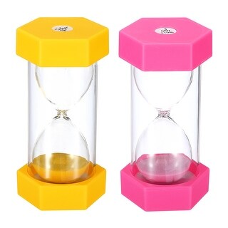 3 Min Sand Timer, 1 Set(2pcs)Small Sandy Clock, Sand Glass Yellow, Pink ...