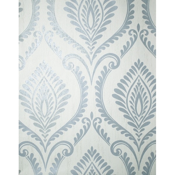Fine Decor Estelle Light Blue Damask Wallpaper - Bed Bath & Beyond ...
