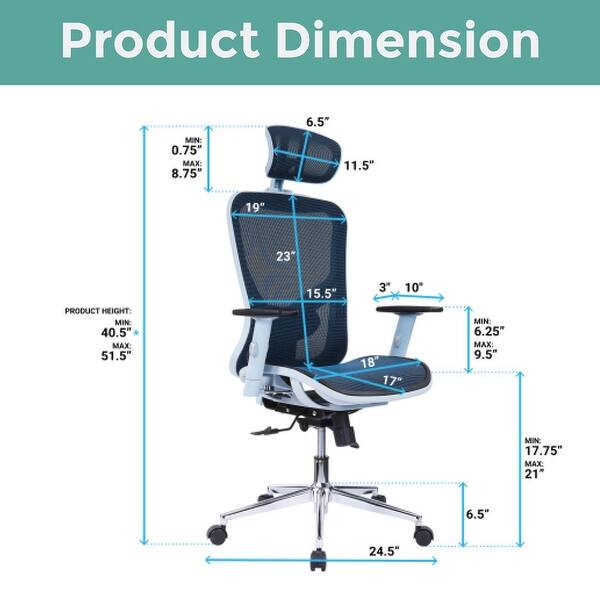 Executive office chair Blue rolly chairs Nylon Mesh desk chair - Bed ...