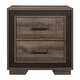 Rustic Style 1pc Nightstand Two-Tone Finish Embossed Faux-Wood Bed Side ...