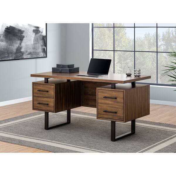 Sunjoy 60’’ Milano Floating Pedestal Desk, Modern Home Office Large ...