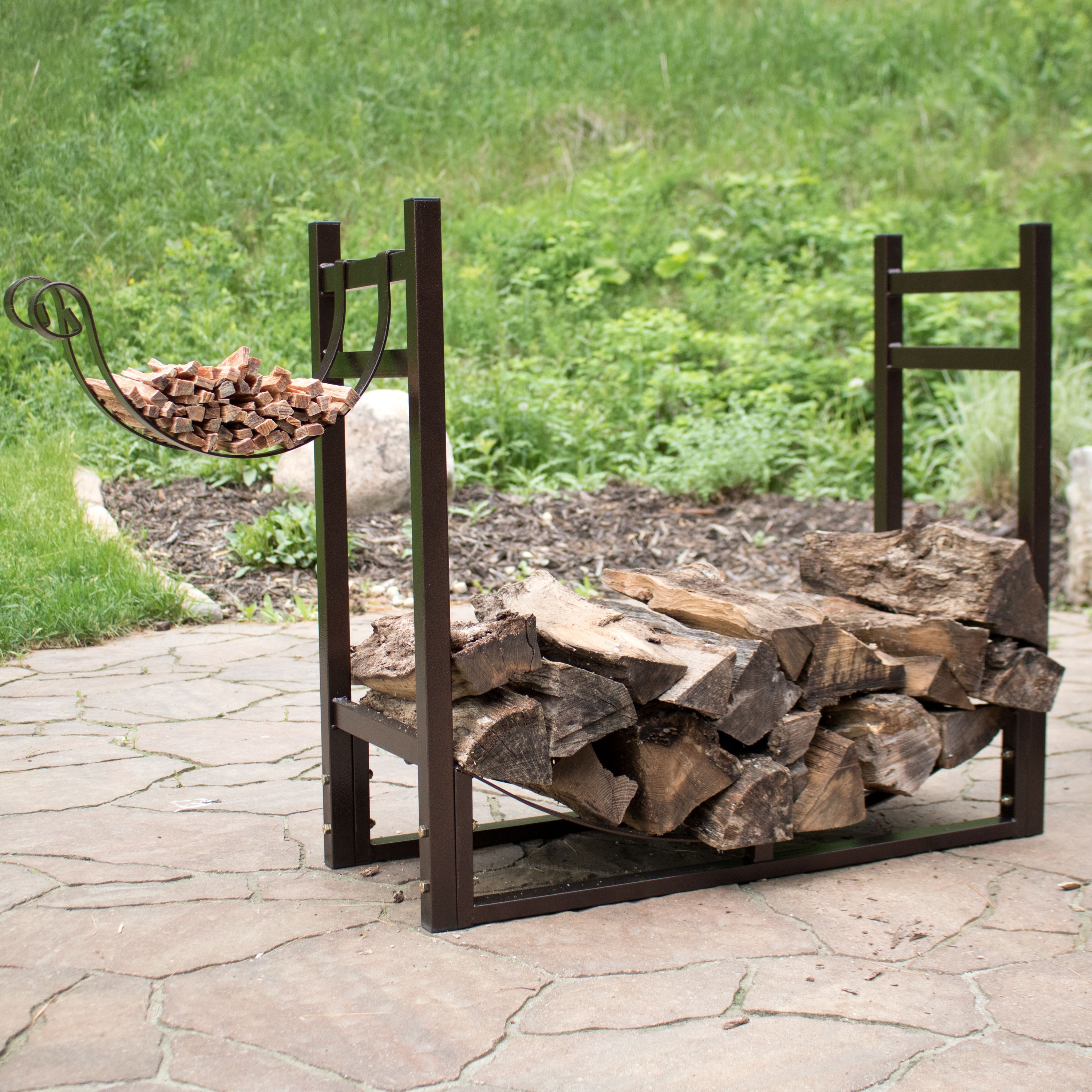 rustic log holder
