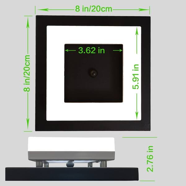 8 inch LED flush mount ceiling light fixture black dimmable ceiling ...