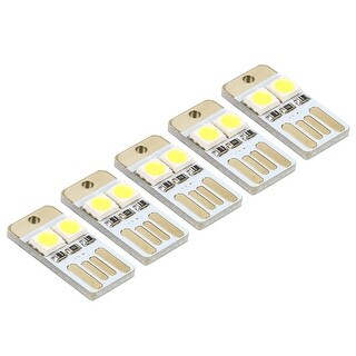 5Pcs 0.3W Mini USB LED Light 6000-6500K Slim Lamp Module Clear White ...