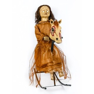 National Tree Company Halloween Pre Lit Animated Rocking Girl Doll ...