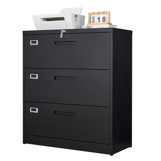 Metal Lateral File Cabinets with Lock, 3 Drawer Steel Filing ...