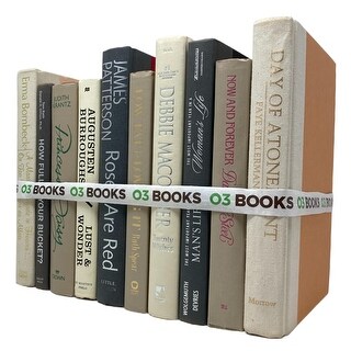 Neutral Sands Decorative Books Tan, Beige and Lightgray - N/A - Bed ...