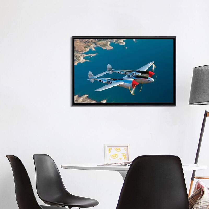 iCanvas "A Lockheed P-38 Lightning Fighter Aircraft In Flight II" by ...