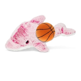 DolliBu Huggable Pink Dolphin Stuffed Animal with Basketball Plush - 14 ...
