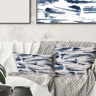 Designart 'Abstract Blue Aquatic Texture' Modern Printed Throw Pillow ...