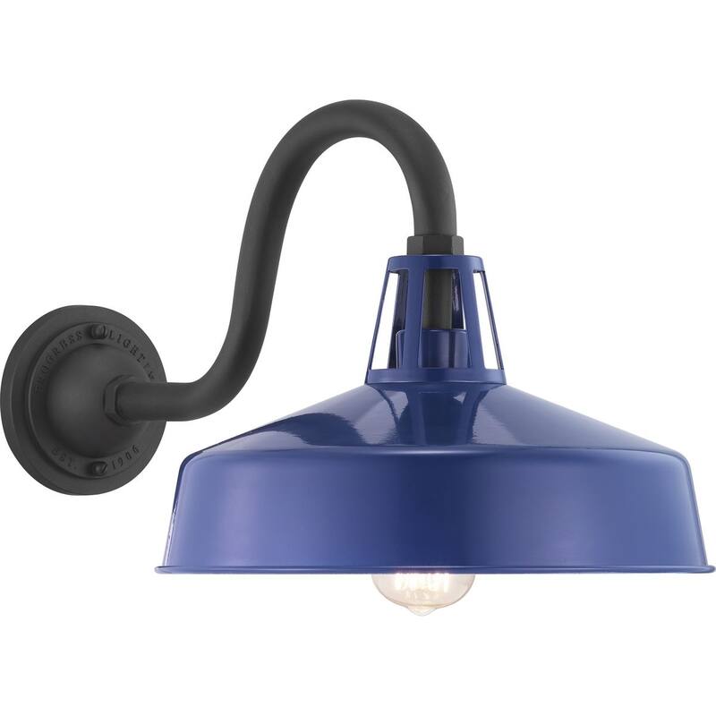 Cedar Springs 1-Light Navy Farmhouse Outdoor Wall Lantern Light ...