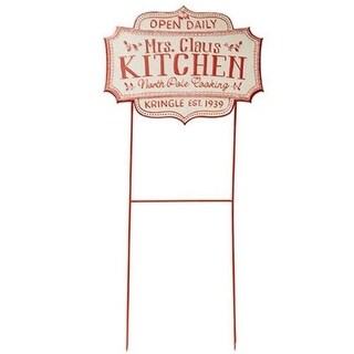 Metal Mrs. Claus Kitchen Yard Sign - Measures 38.5" high. - Bed Bath ...