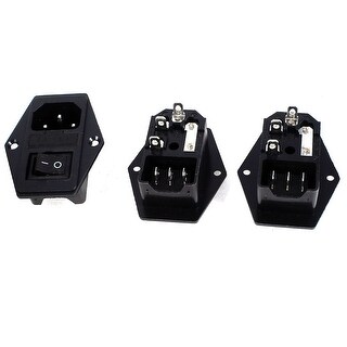 3 Pieces SPDT Rocker Switch IEC320 C14 Power Panel Socket w Fuse AC ...