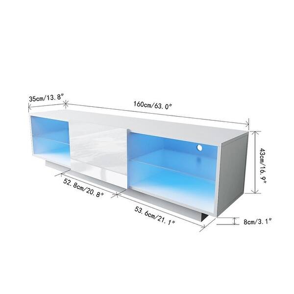 High-gloss 7-color LED Lighting TV Cabinet Modern Light Luxury Locker ...