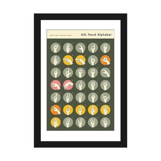 iCanvas "Sign Language Hand Alphabet (Grey Version)" by Jazzberry Blue ...