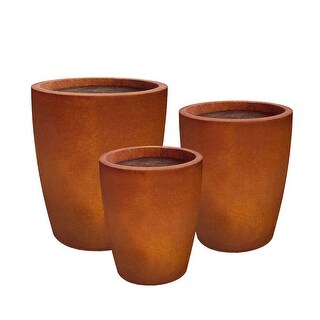 Kante 22.4", 20.4", 18.1"H Iron Oxide Finish Round Concrete Tall ...