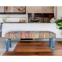 Sevita Black/Cream Southwestern Indoor Bench - 48" L x 18" W x 18" H ...