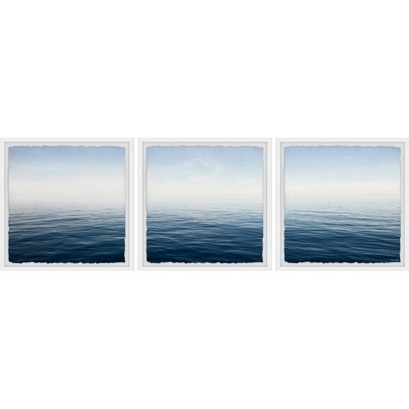 Endless Blue Ocean Triptych - Overstock - 34400406