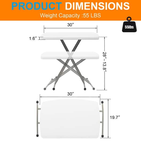 Liftable Garden Plastic Table White - (29.92 x 19.69 x 27.76)