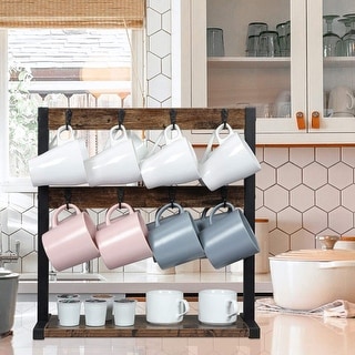 Mug Tree for Large Mugs, Counter Coffee Mug Holder with 6 Hooks - Bed ...