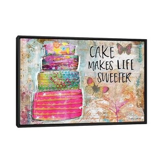 iCanvas "Cake Makes Life Sweeter" by Jennifer Lambein Framed Canvas ...