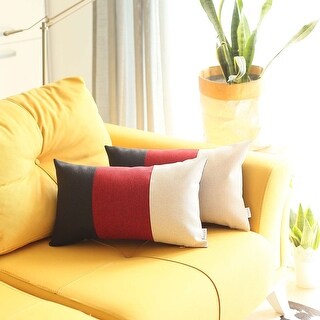 Set Of 2 Red Segmented Lumbar Pillow Covers - Bed Bath & Beyond - 39555655