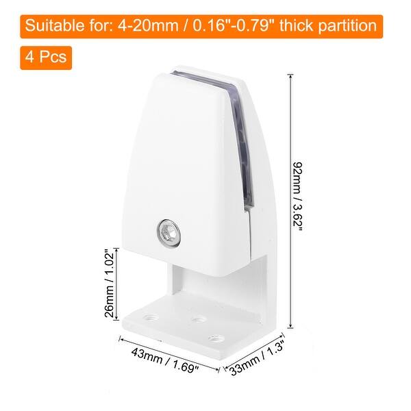 Office Desk Partition Support Bracket, 4pcs for 4-20mm Thick - Bed Bath ...
