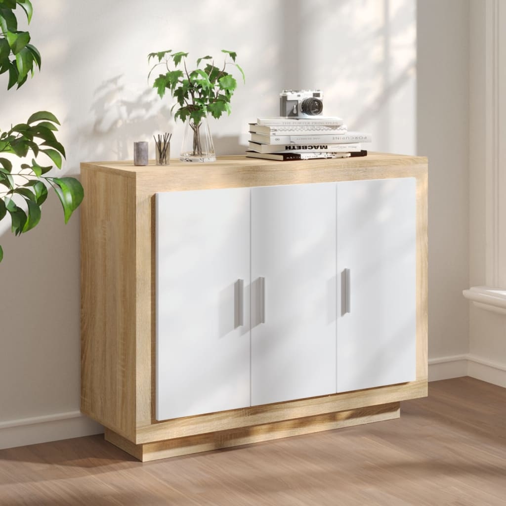 White sideboard with oak top store