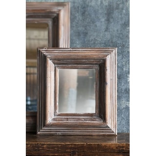Washed Grey Square Frame Mirror - Small - 22.75" x 23.75" x 2.625 ...