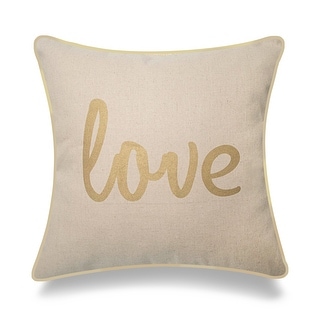 Gold Love In Cursive Throw Pillow Cover - Bed Bath & Beyond - 41942023
