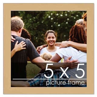 5x5 Traditional Natural Complete Wood Square Picture Frame with UV ...